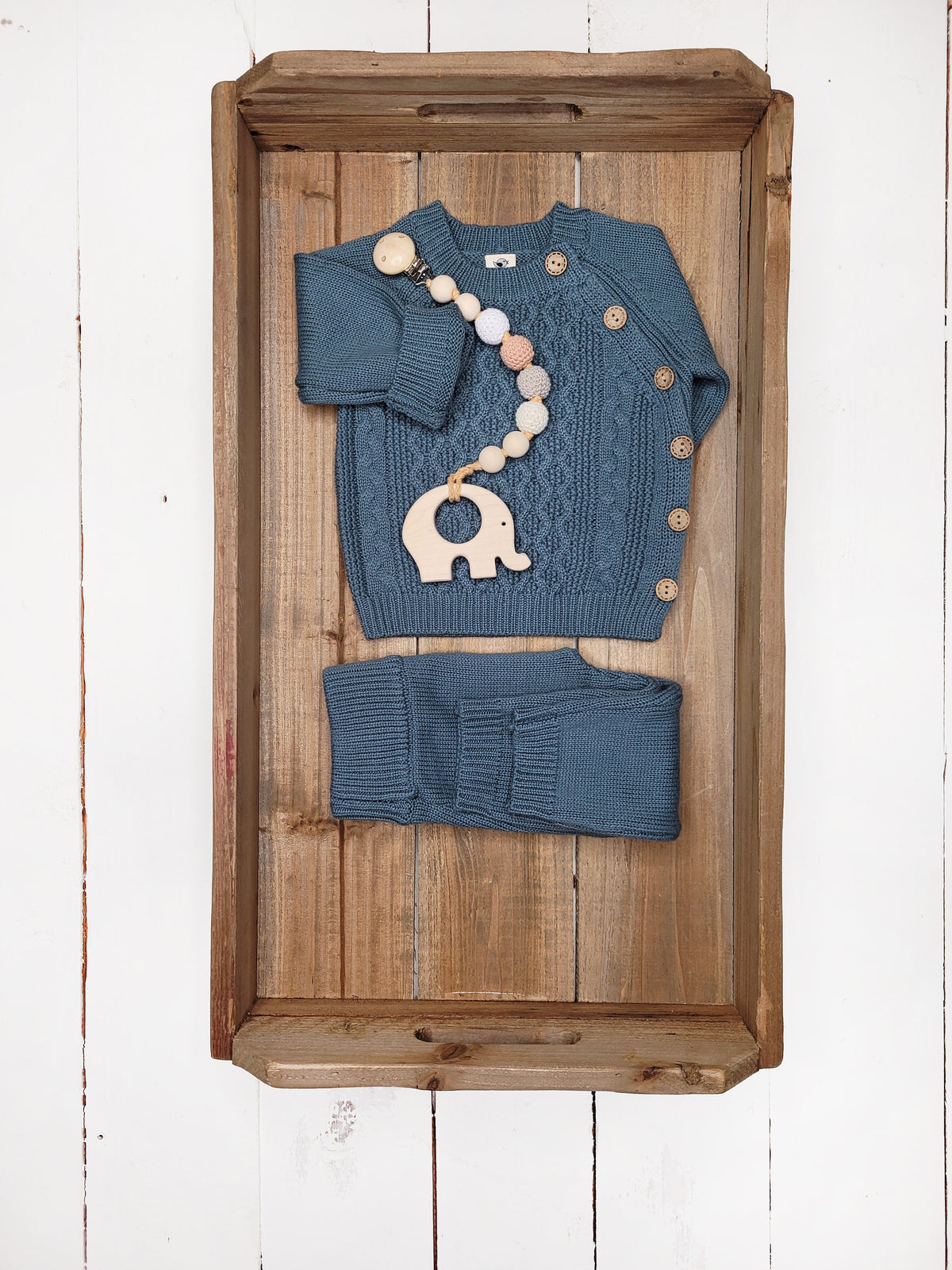 Sasha Knitted 2pc Set – Olive and Cradle