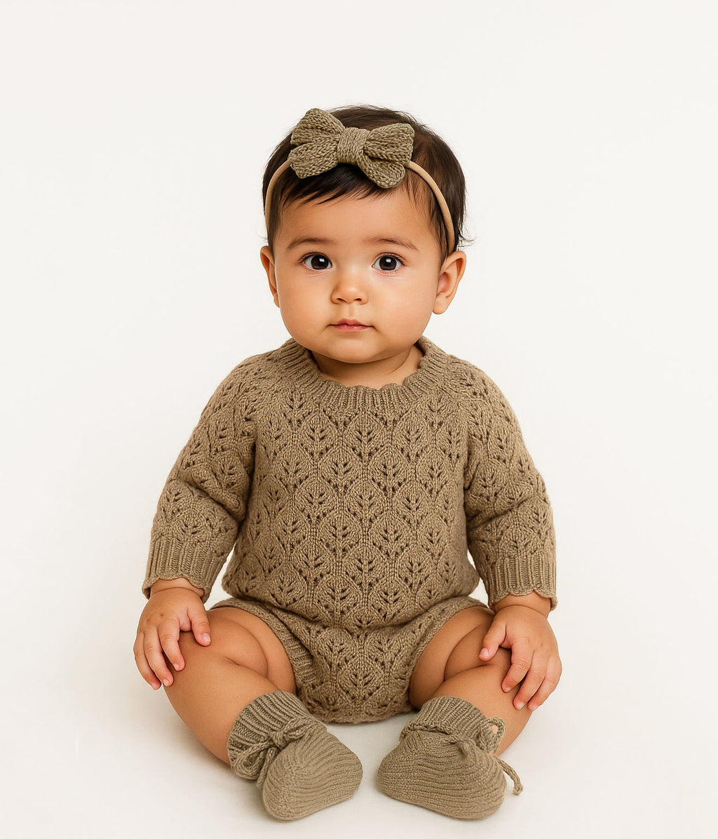 Cotton Lace Romper | Lacy Willow – Olive and Cradle