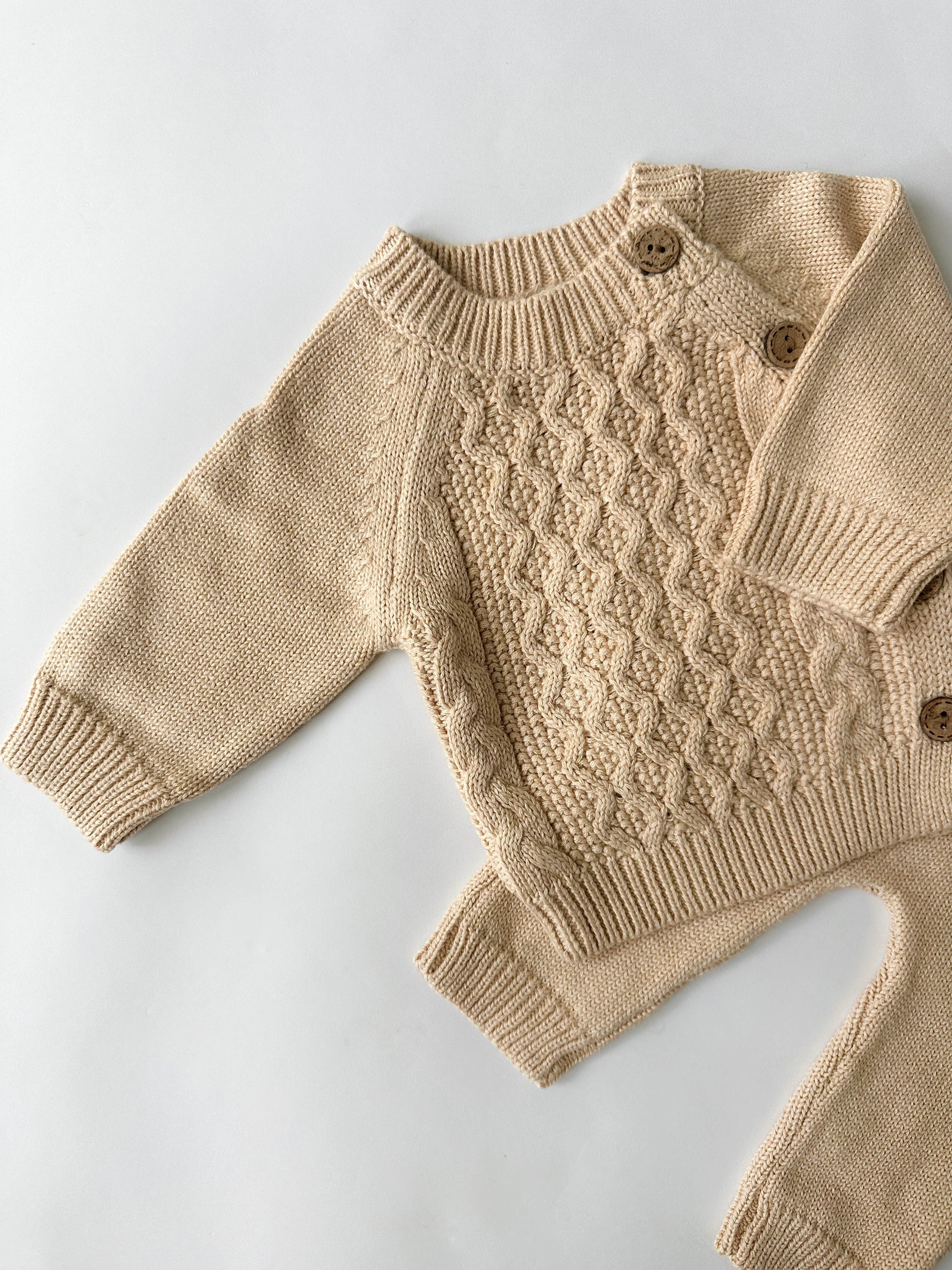 Sasha Knitted 2pc Set – Olive and Cradle
