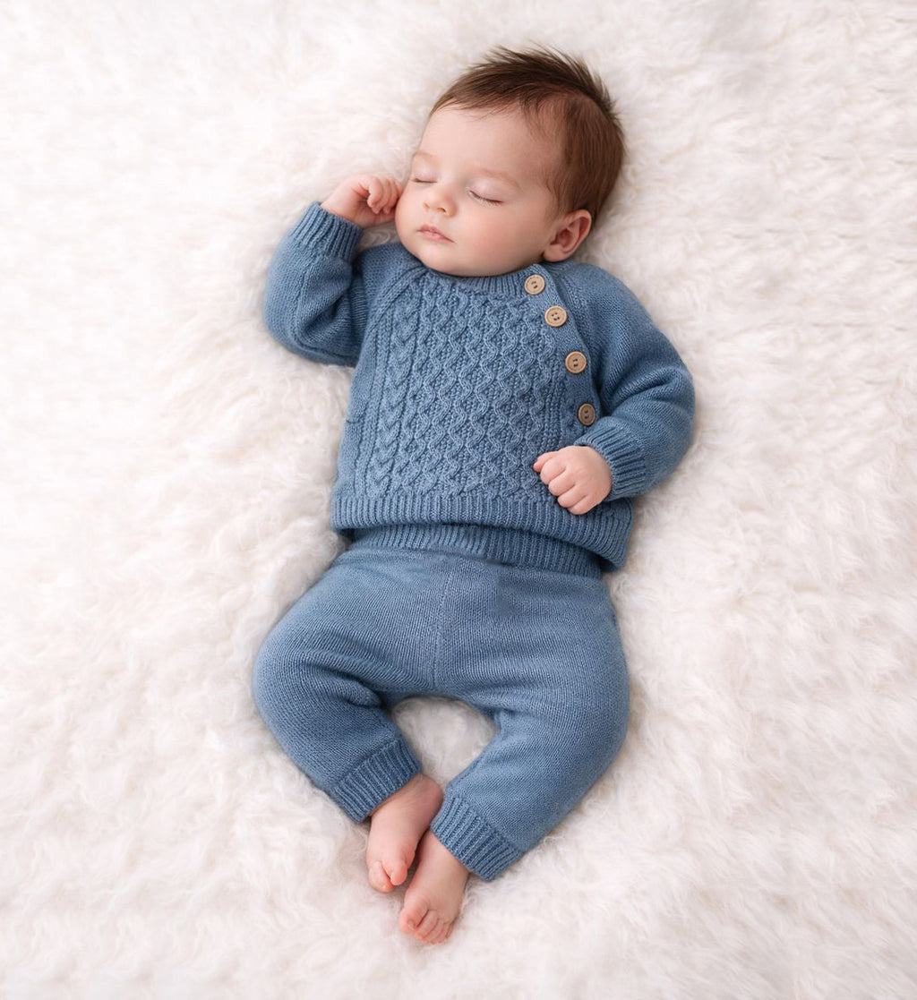 Sasha Knitted 2pc Set – Olive and Cradle