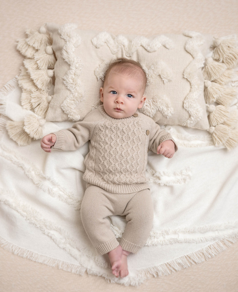 Sasha Knitted 2pc Set – Olive and Cradle