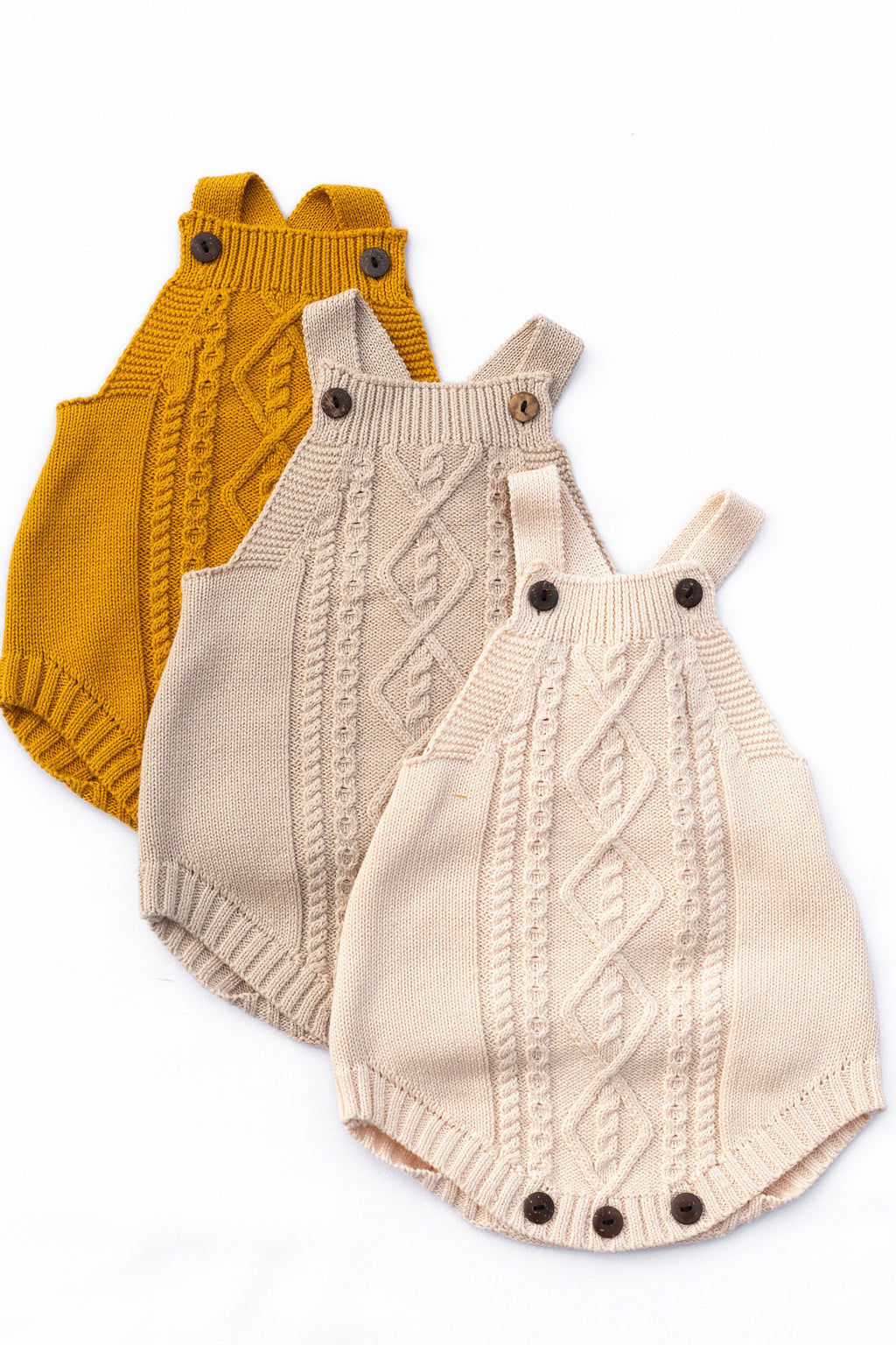 Hailey Cable Knitted Romper – Olive and Cradle