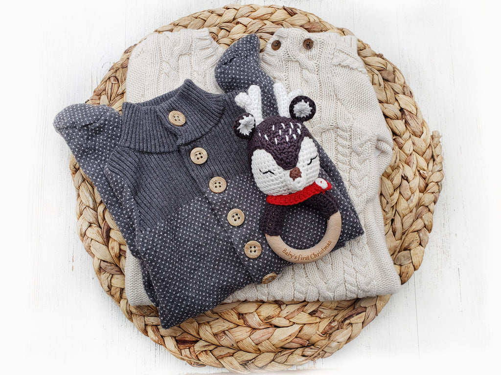 Christmas Crochet Deer Rattle – Olive and Cradle